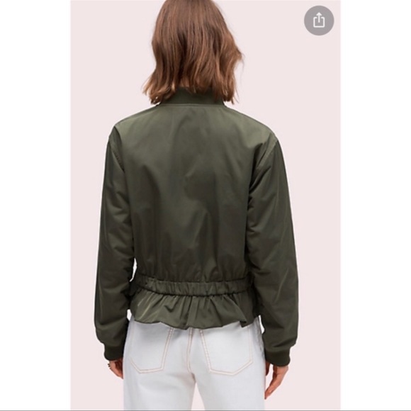 kate spade | Jackets & Coats | Kate Spade Army Green Peplum Bomber ...